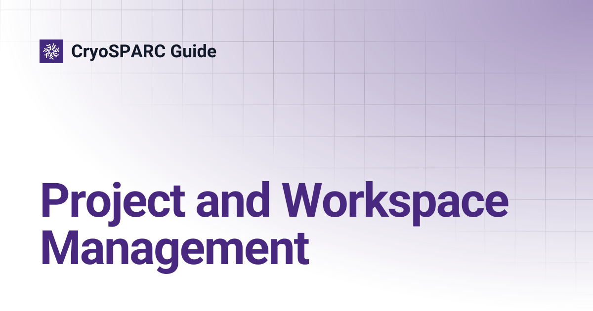 Project and Workspace Management | CryoSPARC Guide